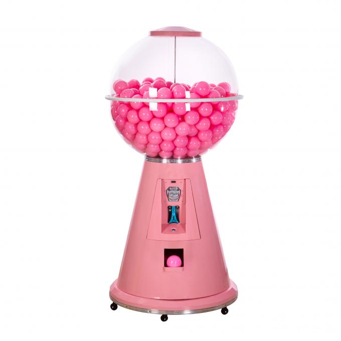 Pink Color Custom Gumball Machine Smart 24 Hours Self Service 95*95*185CM